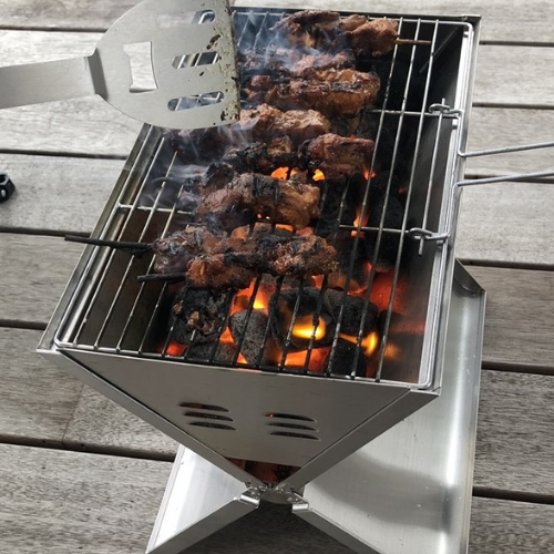 Portable BBQ Fire Pit Stainless Steel – Ourtime Australia